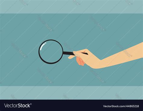 Hand Holding A Magnifying Glass Cartoon Royalty Free Vector