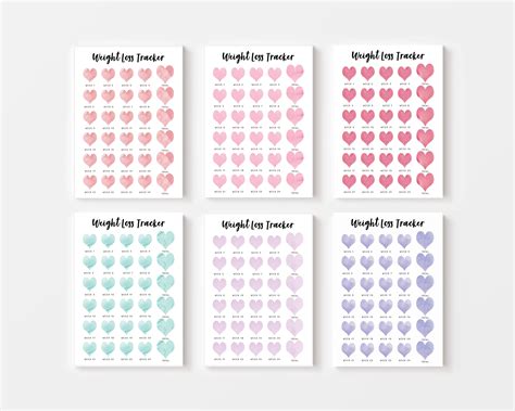 Weight Loss Tracker Printable Gorgeous Digital Weekly Etsy Australia