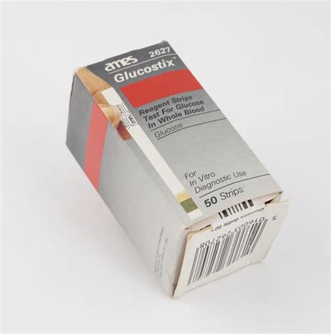 Bottle Of 50 Ames Glucostix Reagent Strips For Testing Glucose Whole