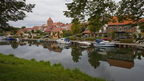 View In Plau Am See In Germany Across The Elde River To The St Marien Church Editorial Stock