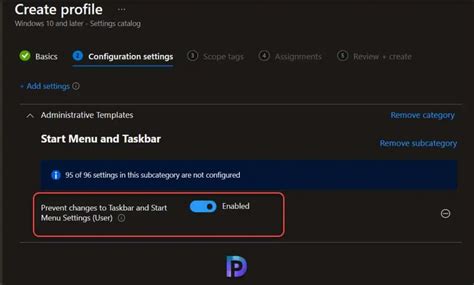Disable Taskbar Settings Using Intune Prevent Taskbar Changes