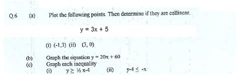 Solved Plot The Following Points Then Determine If They Are