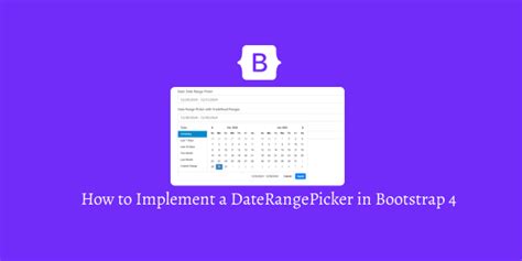 How To Implement A Daterangepicker In Bootstrap 4 Frontendshape