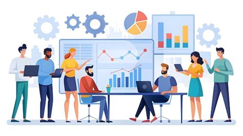 Premium Photo 2d Minimalize Vector As Cross Functional Team Collaborating On A Project Concept