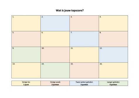 Retrieval Practice Challenge Grid Kleur Klaskit