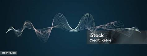 파형 부드러운 곡선 라인 추상 설계 요소 기술 어두운 배경 디지털 이퀄라이저의 파형 스타일화 부드러운 흐르는 파선 음파 벡터 그래픽 건강관리와 의술에 대한 스톡 벡터 아트