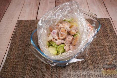 Рецепт Курица с кабачками и картошкой в рукаве на