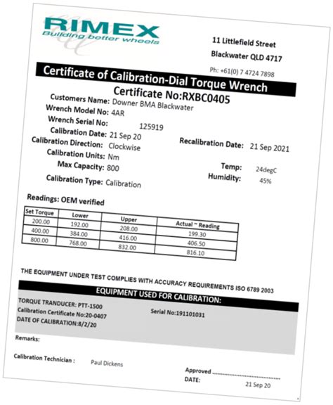 Torque Wrench Calibration Torque Tool Testing Rimex