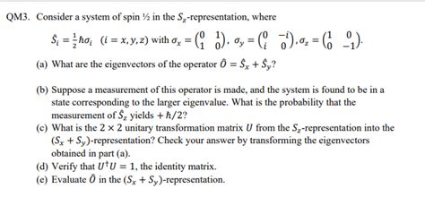 solved 2m3 consider a system of spin1 2 in the