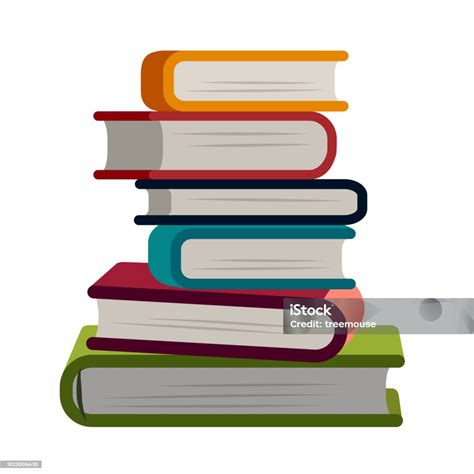 도 서 간단한 평면 벡터 일러스트 레이 션의 스택입니다 화려한 덮개 Hardback 책입니다 다시 학교 교육 도서관 독서 교육 교육 흰색 절연 테마 디자인 요소를 학습