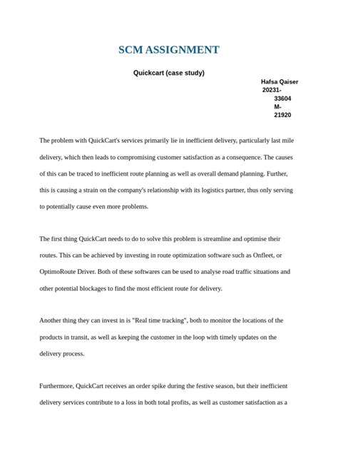 Scm Assignment Pdf Supply Chain Management Mathematical Optimization