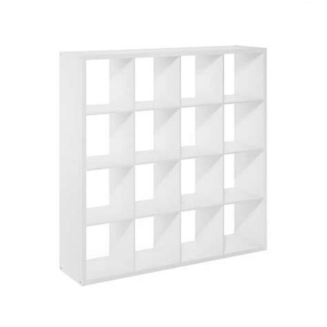 Furinno Cubicle 57 95 In Tall White Wood 16 Cube Bookcase Lu23005wh
