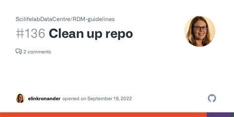 Clean Up Repo · Issue 136 · Scilifelabdatacentrerdm Guidelines · Github
