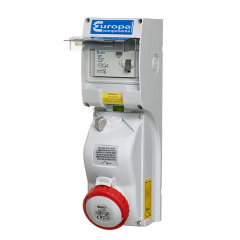 400v 16a 3pne Switched Rcd Interlocked Socket Ip66 Trafford