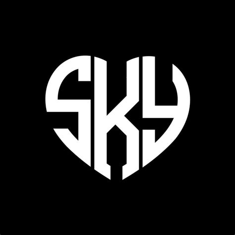 Sky Creative Love Shape Monogram Letter Logo Sky Unique Modern Flat