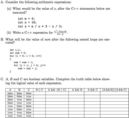 Solved Consider The Following Arithmetic Expressions What Chegg