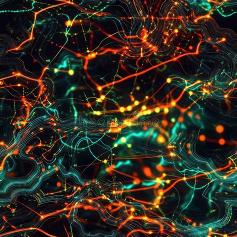 Dynamic Neural Pathways Glowing with Vibrant Energy Stock Photo - Image of hightech ...
