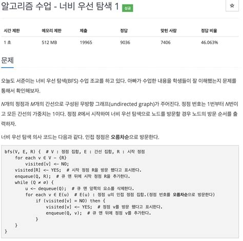 Algorithm 99클럽 코테 스터디 5일차 Til5 백준 24444 알고리즘 수업 너비 우선 탐색 1