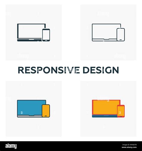 Responsive Design Icon Set Four Elements In Diferent Styles From Design Ui And Ux Icons