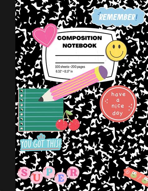Composition Notebook Cover Template For Goodnotes🍒📓🛼