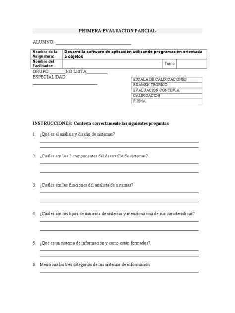 Pdf Examen Primer Parcial Programacion En Java Dokumentips