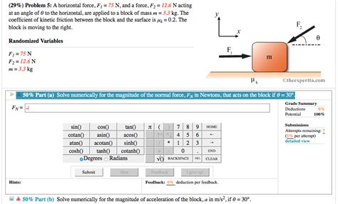 Solved Problem A Horizontal Force F N And A Chegg
