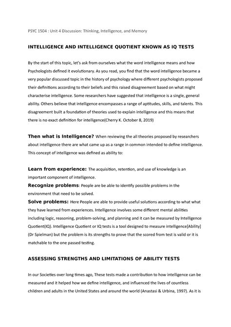 Psyc 1504 Unit 4 Df Assignment Number 15 Psyc 1504 Unit 4