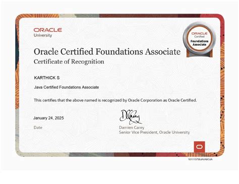 Oraclecertified Javadeveloper Javacertification Techmilestone Karthick S