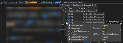 Datagrid Customfilters With Loaddataargs Provides A Deleted Filter Value Radzenblazor