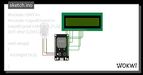 Dht Interface With Lcd Wokwi Esp32 Stm32 Arduino Simulator