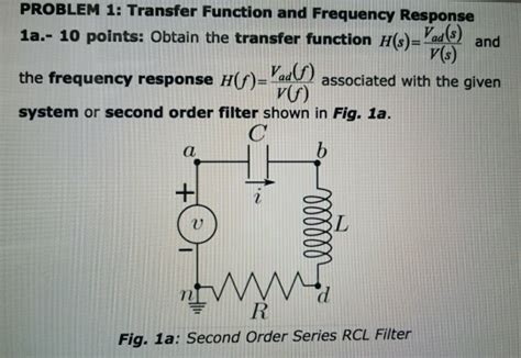 solved problem 1 transfer function and frequency response
