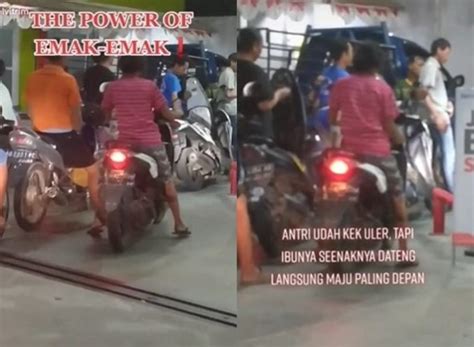 Kelakuan Emak-emak Serobot Antrean di SPBU, Tak Digubris Meski Ditegur dan Diteriaki - Rancah Post
