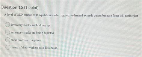 solved question 15 1 ﻿point a level of gdp cannot be at