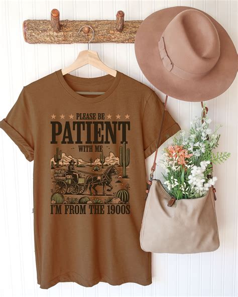 Please Be Patient With Me Graphic Tee Vintage Brown Ali Dee Wholesale