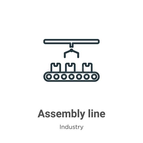 Assembly Line Outline Vector Icon Thin Line Black Assembly Line Icon Flat Vector Simple