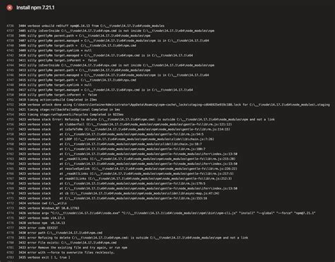 unable to switch `npm` versions inside container build · issue 3869