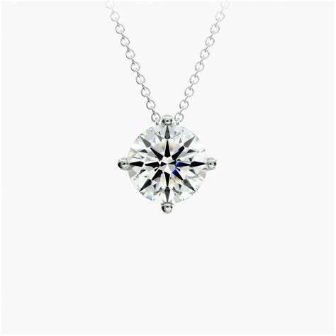 Kite Set Solitaire Diamond Pendant In Platinum Setting