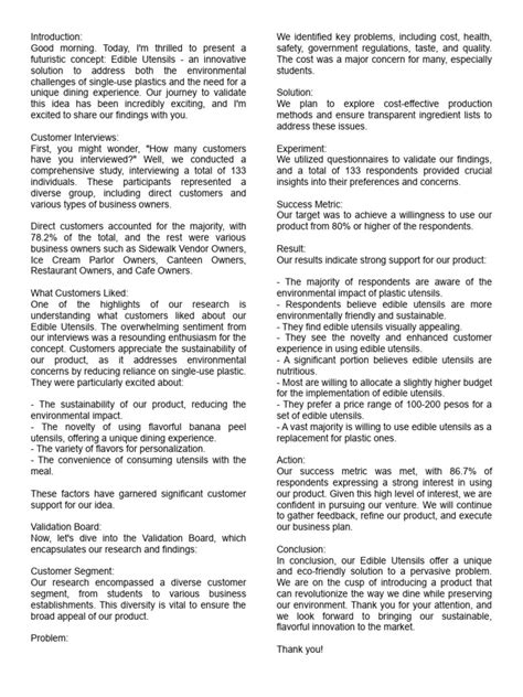 Midterm Pitching Script Pdf Business