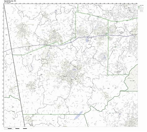 Carroll County Georgia Ga Zip Code Map Not Laminated