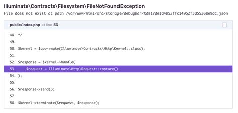 Filenotfoundexception File Does Not Exist At Path Mypathstoragedebugbar