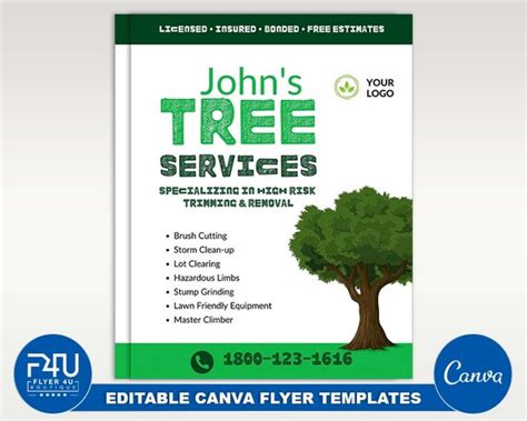 Tree Service Flyer DIY Canva Tree Service Flyer Template Etsy