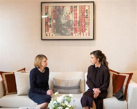 Queen Rania Meets With German First Lady Elke Büdenbender In Amman