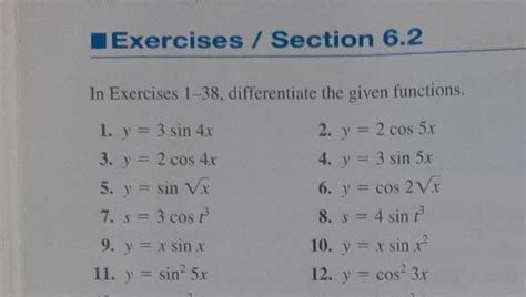 Solved ﻿exercises ﻿section 62in Exercises 1 38