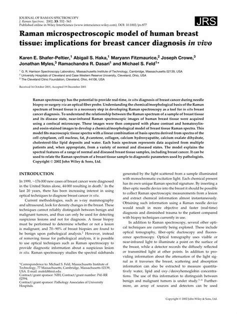 Pdf Raman Microspectroscopic Model Of Human Breast Tissue Webmit
