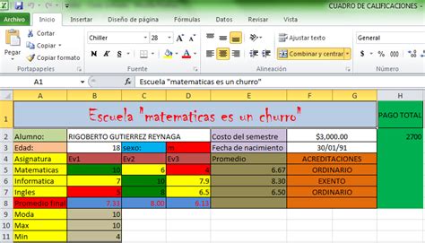 Computer Intel PRACTICA DE LA TABLA DE EXCEL