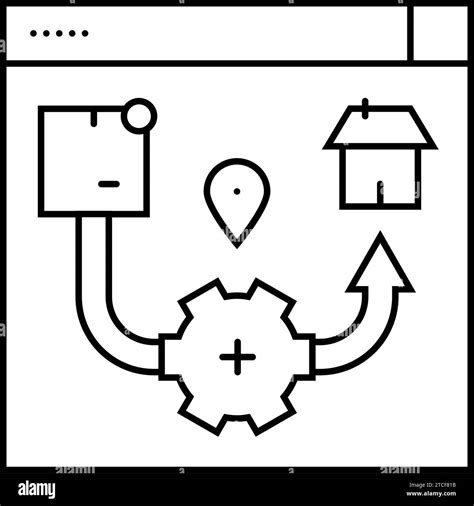Ecommerce Logistics Logistic Manager Line Icon Vector Illustration