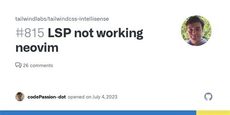 Lsp Not Working Neovim · Issue 815 · Tailwindlabstailwindcss Intellisense · Github