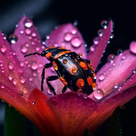 Premium Ai Image Close Up Ladybug