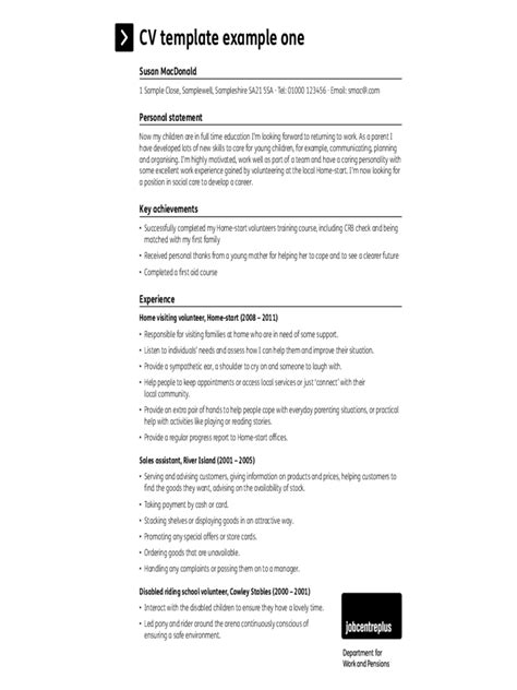 2025 Simple CV Template Fillable Printable PDF Forms Handypdf