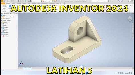 Latihan 5 Tutorial Autodesk Inventor 2024 Dasar Untuk Pemula Youtube